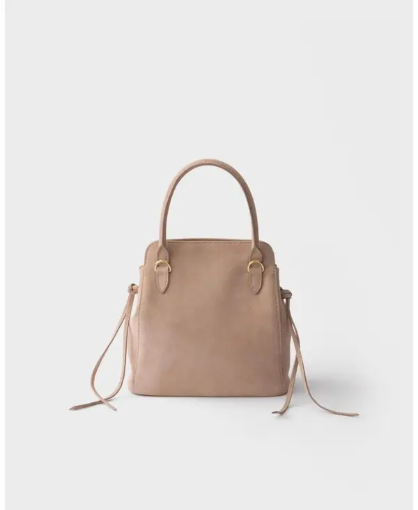 Prada Mini Suede Handbag - Powder