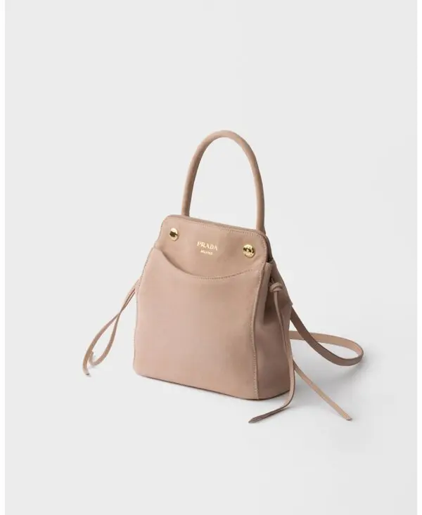 Prada Mini Suede Handbag - Powder