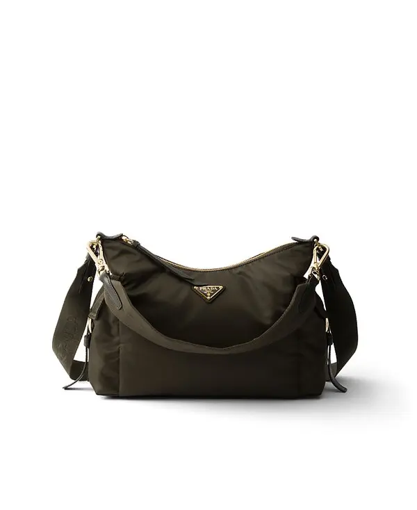Prada Re-nylon And Leather Shoulder Bag - Green