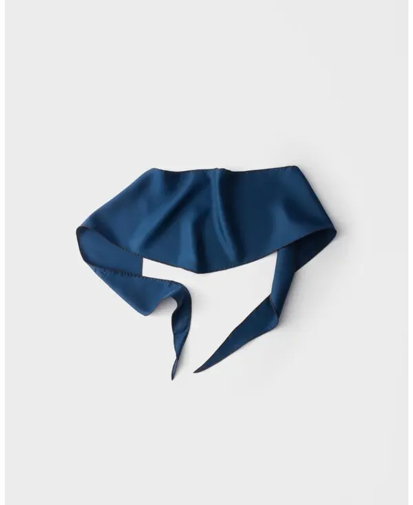 Prada Printed Twill Scarf - Blue