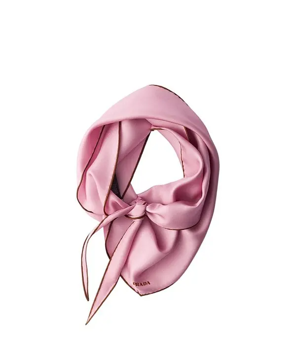 Prada Printed Twill Scarf - Pink