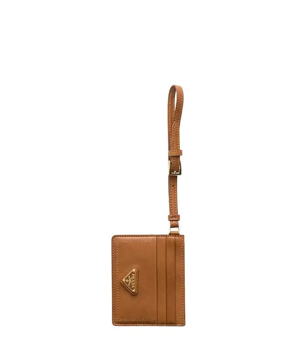 Prada Nappa Leather Card Holder - Brown