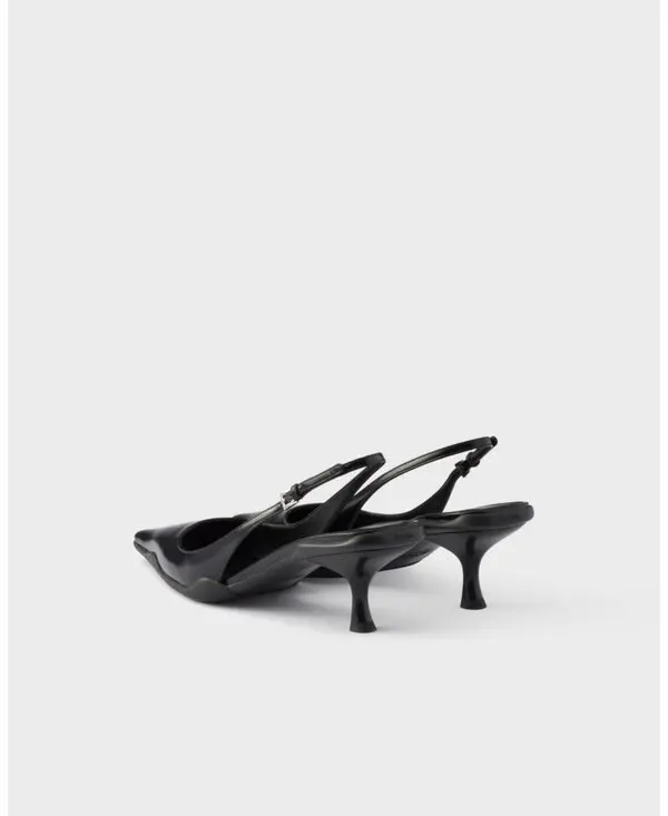Prada Brushed Leather Slingback Pumps