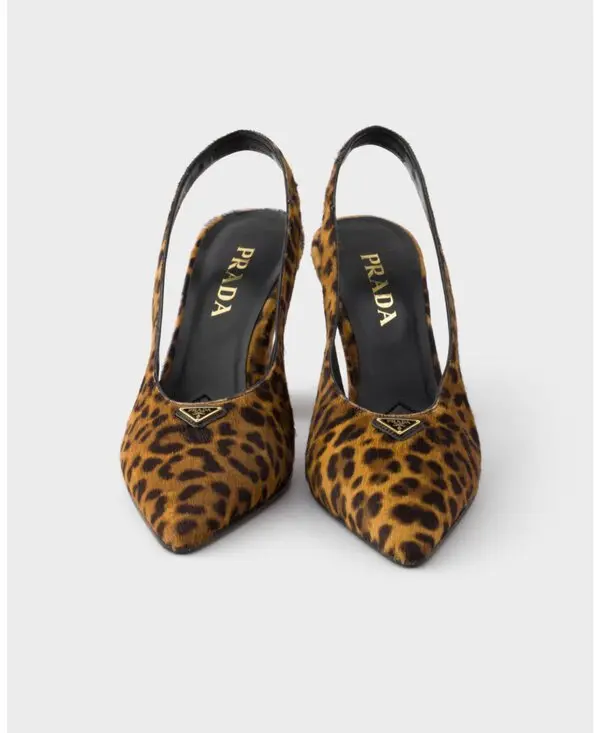 Prada Printed Leather Slingback Pumps