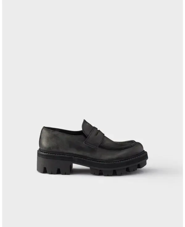 Prada Leather Loafers - Black