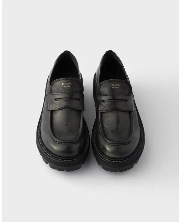 Prada Leather Loafers - Black