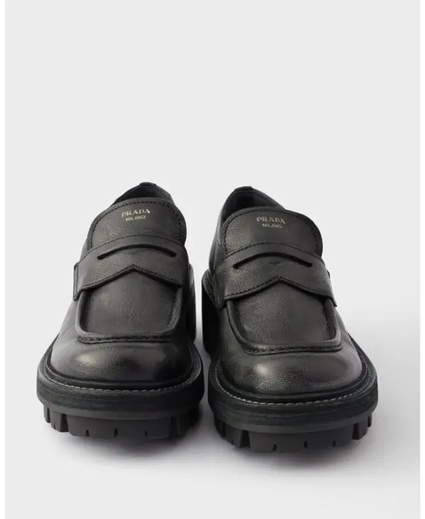 Prada Leather Loafers - Black