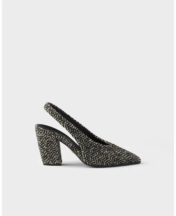 Prada Chevron Slingback Pumps - White