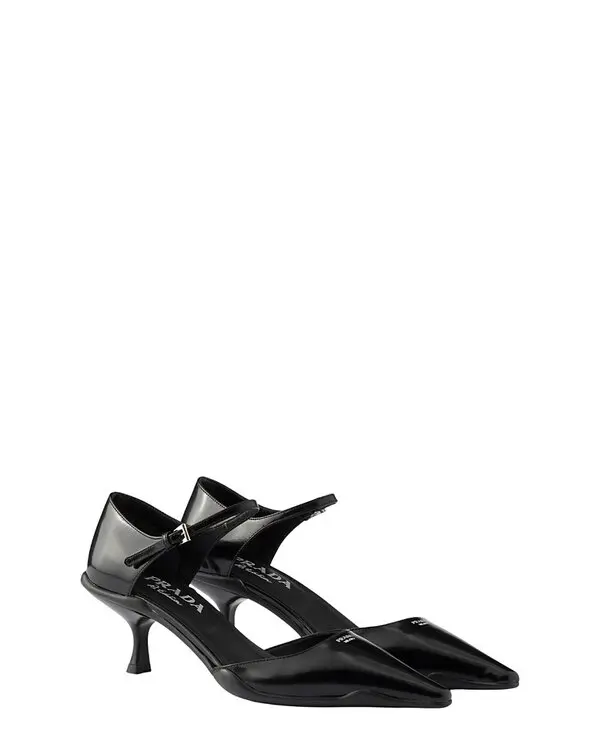Prada Brushed Leather D'orsay Pumps