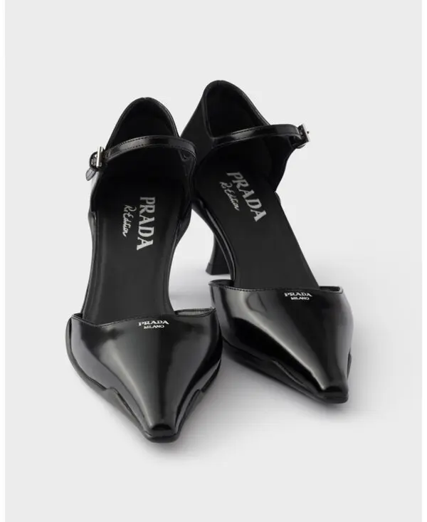 Prada Brushed Leather D'orsay Pumps