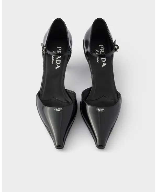Prada Brushed Leather D'orsay Pumps