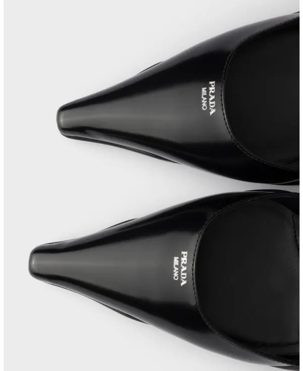 Prada Brushed Leather D'orsay Pumps
