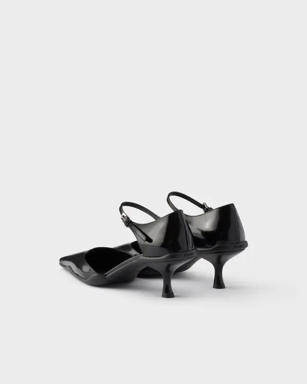 Prada Brushed Leather D'orsay Pumps