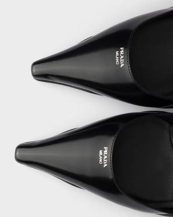 Prada Brushed Leather D'orsay Pumps