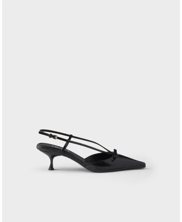 Prada Brushed Leather Slingback Pumps