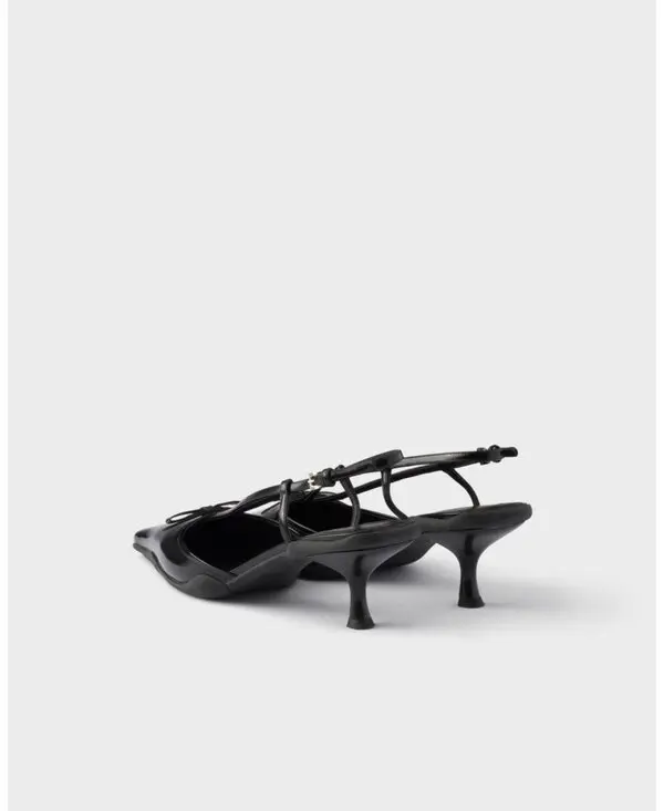 Prada Brushed Leather Slingback Pumps