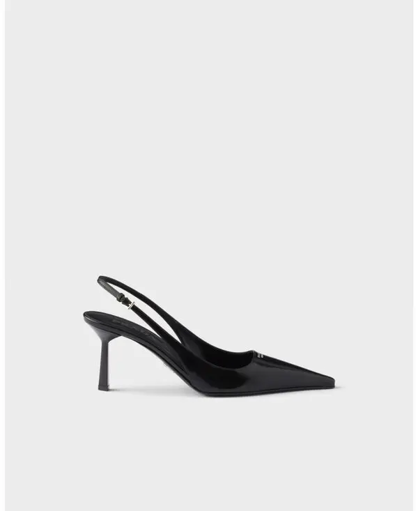 Prada Brushed Leather Slingback Pumps