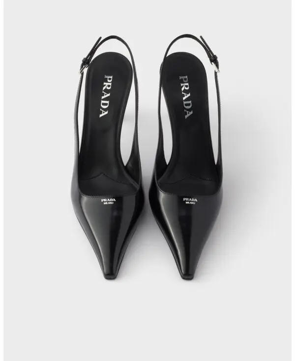 Prada Brushed Leather Slingback Pumps