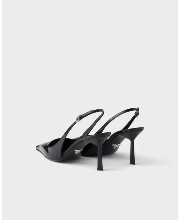 Prada Brushed Leather Slingback Pumps
