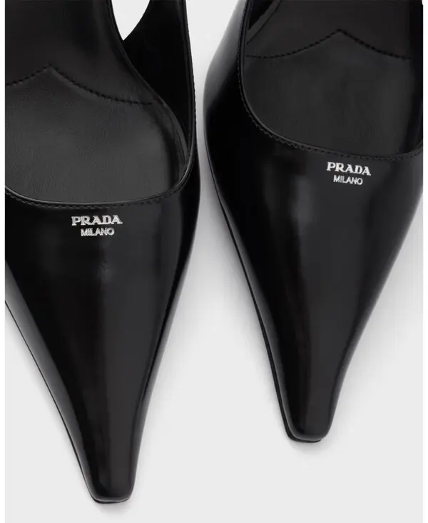 Prada Brushed Leather Slingback Pumps