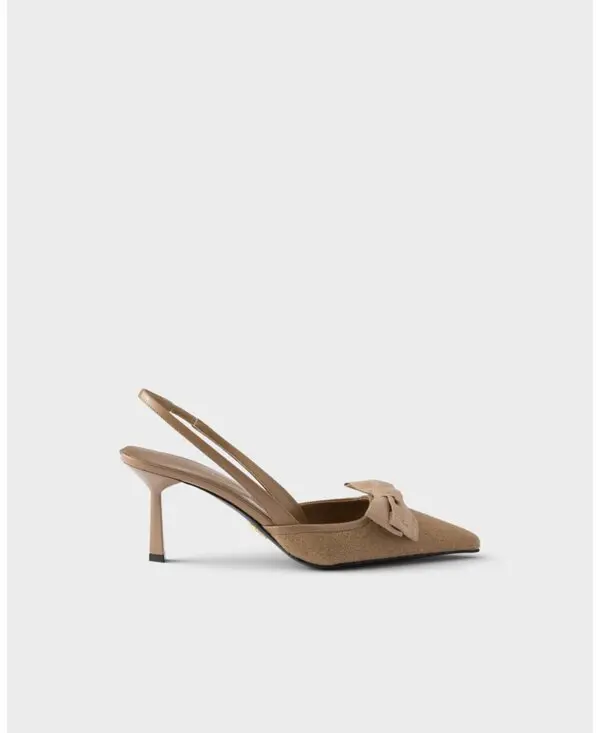 Prada Fabric Slingback Pumps - Brown