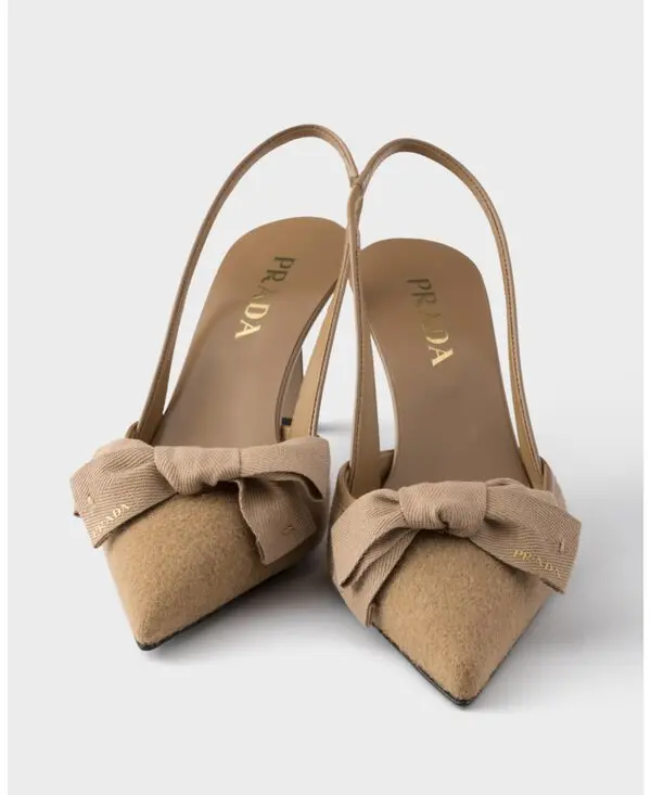 Prada Fabric Slingback Pumps - Brown