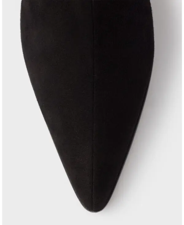 Prada Stretch Suede Knee-high Boots With Buckle Detail