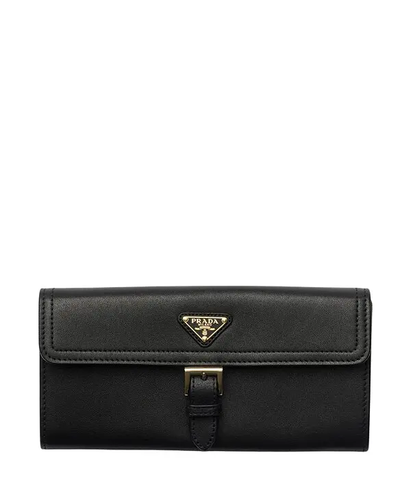 Prada Large Nappa Leather Wallet - Black