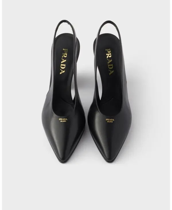 Prada Leather Slingback Pumps - Black