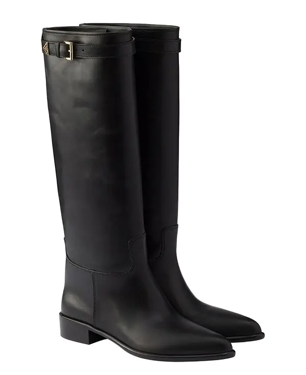 Prada Leather Boots - Black