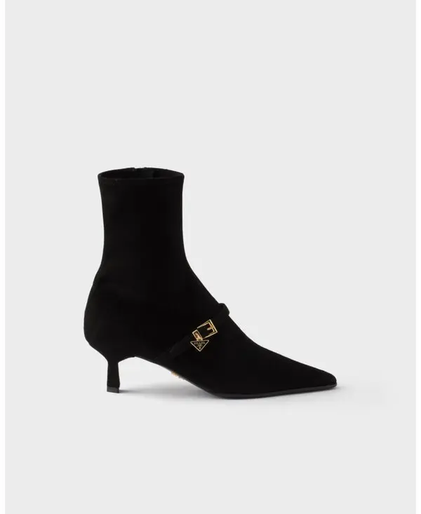 Prada Stretch Suede Booties