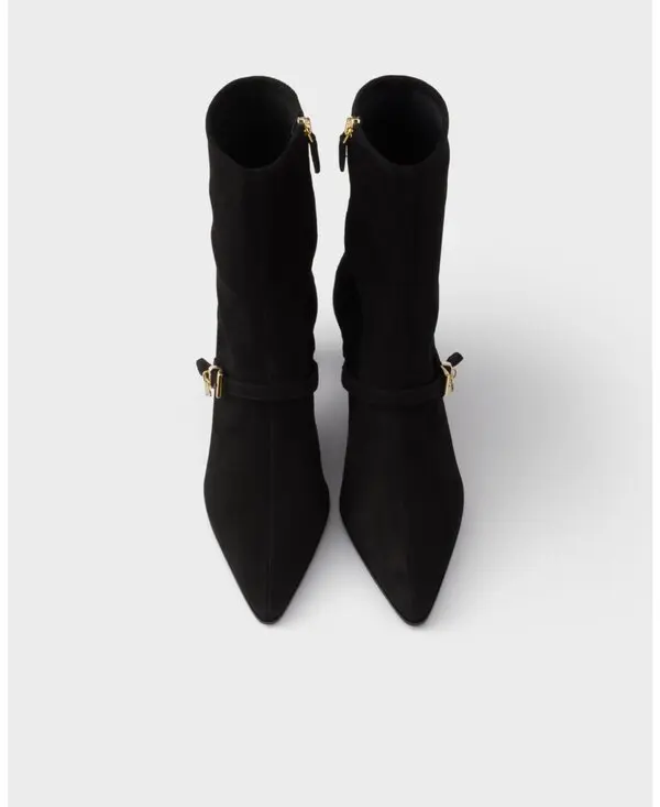 Prada Stretch Suede Booties