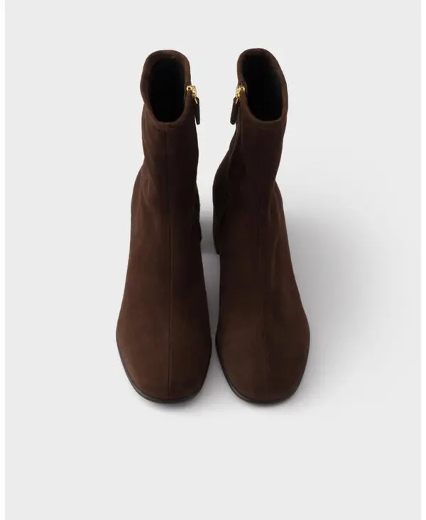 Prada Stretch Suede Booties