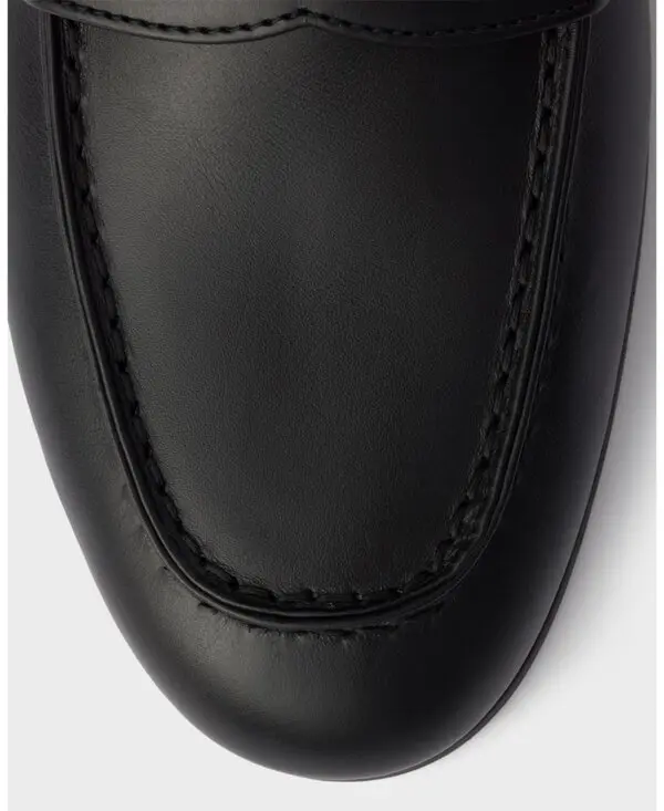 Prada Leather Loafers With Metal Detailing