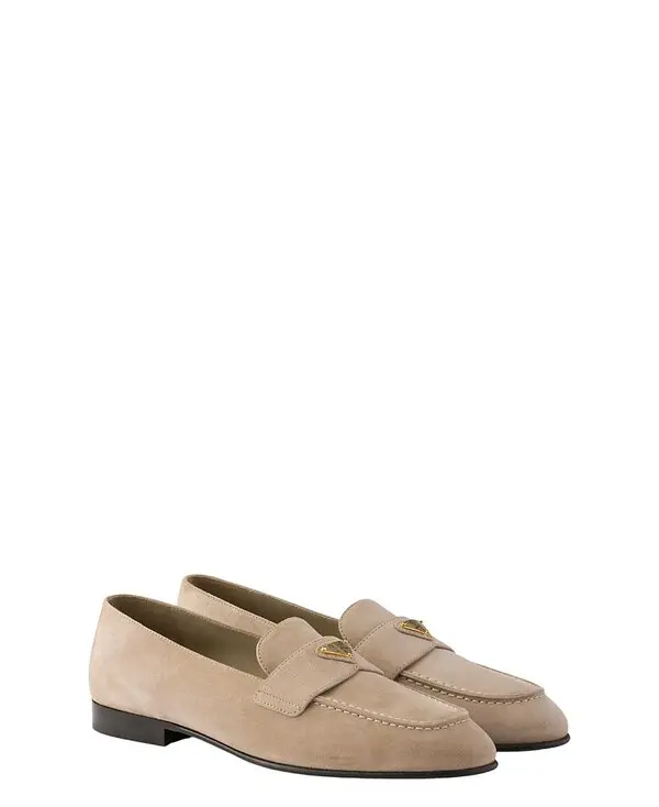 Prada Suede Loafers - Neutral