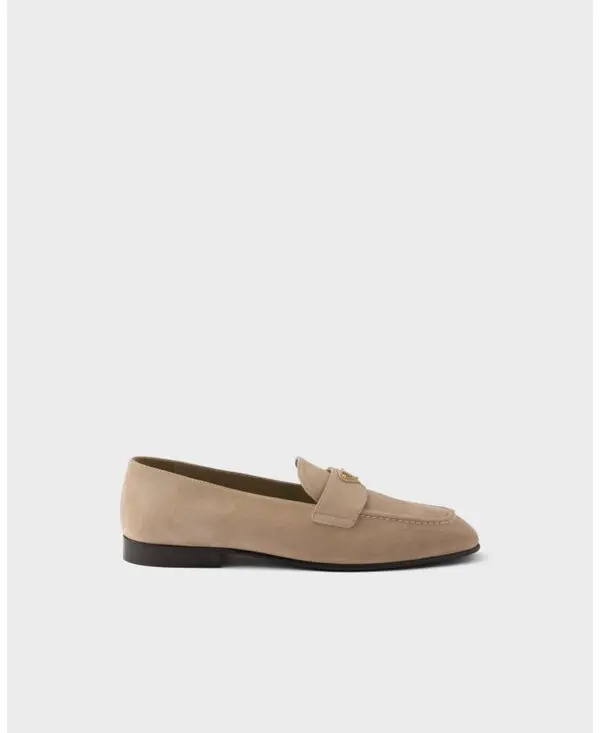 Prada Suede Loafers - Neutral