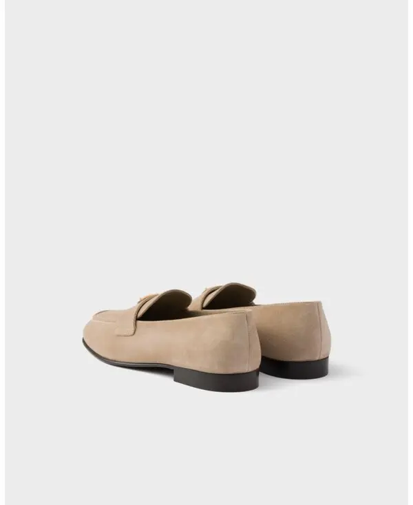 Prada Suede Loafers - Neutral