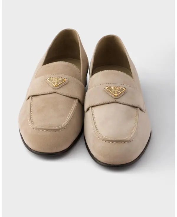 Prada Suede Loafers - Neutral