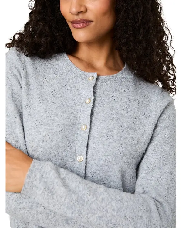 French Connection Dakota Pointelle Knit Cardigan - Medium Heather