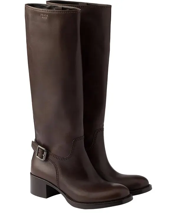 Prada Leather Boots - Teak