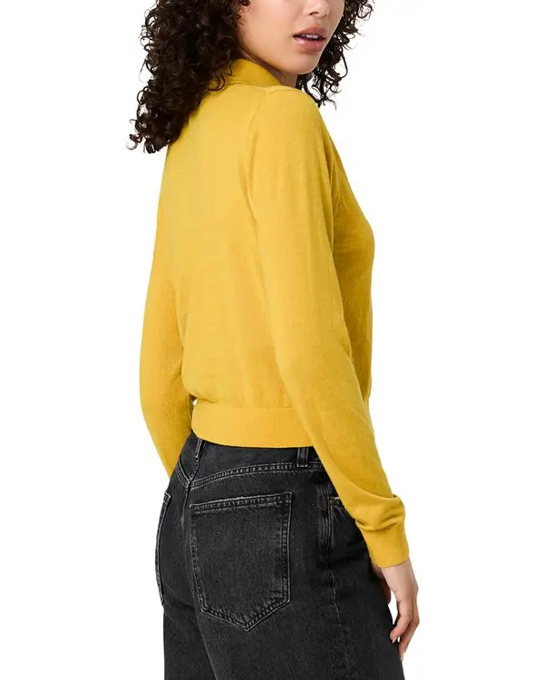 French Connection Nola Knit Polo Top - Deep Marigold