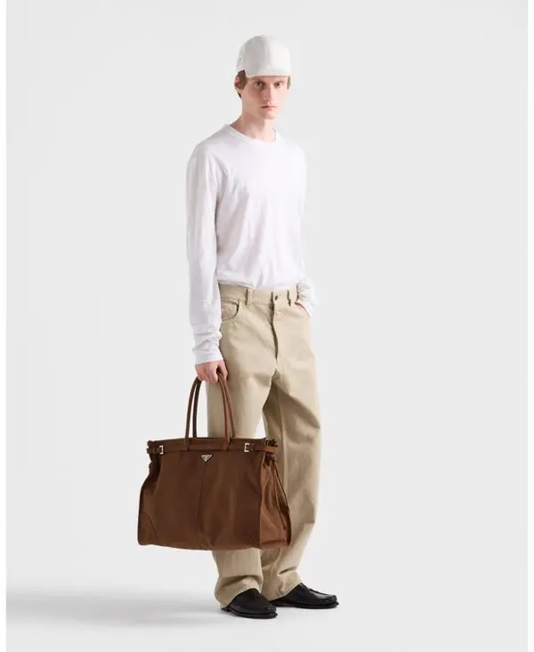 Prada Bonnie Nubuck Leather Tote Bag