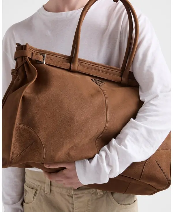 Prada Bonnie Nubuck Leather Tote Bag