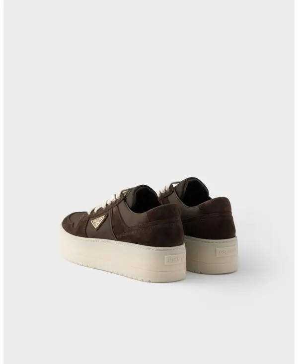 Prada Downtown Bold Re-nylon And Suede Sneakers