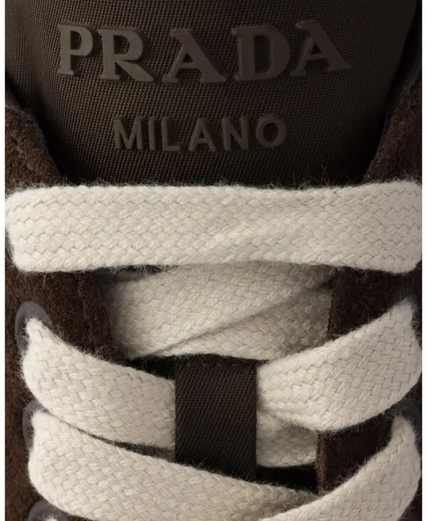 Prada Downtown Bold Re-nylon And Suede Sneakers