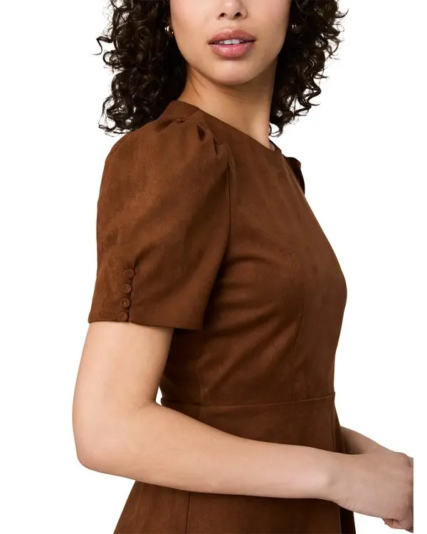French Connection Sonja Faux Suede Flare Mini Dress