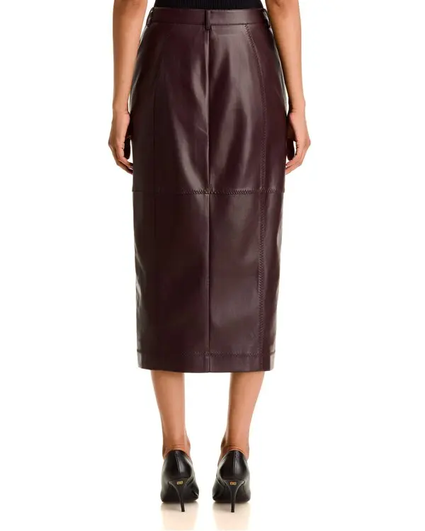 French Connection Madeline Faux Leather Midi Skirt