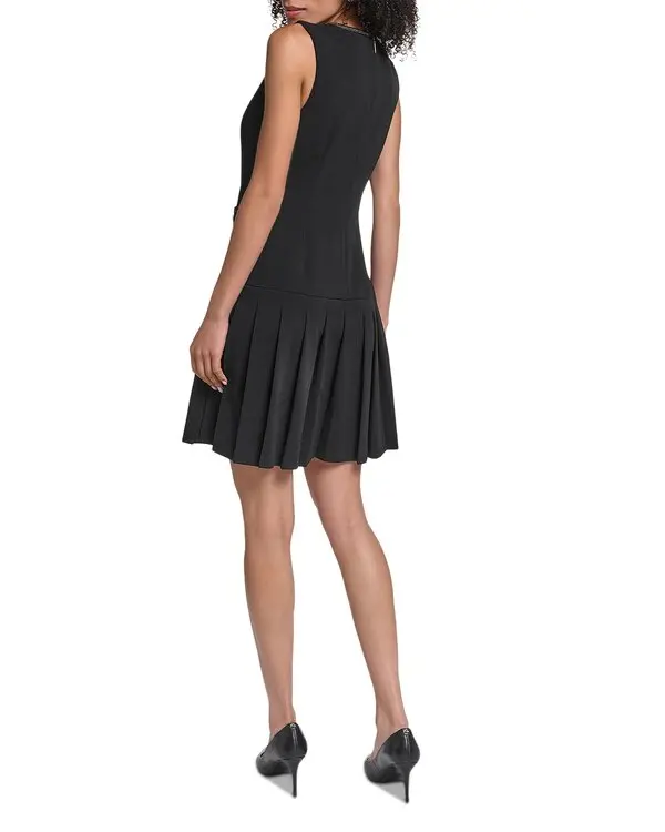 Karl Lagerfeld Paris Pleated Drop Waist Dress