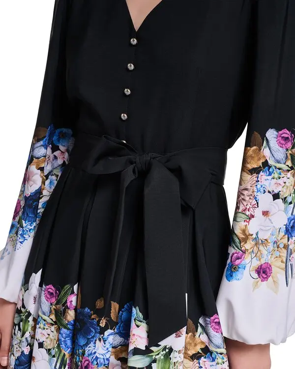 Karl Lagerfeld Paris Belted Crepe Dress