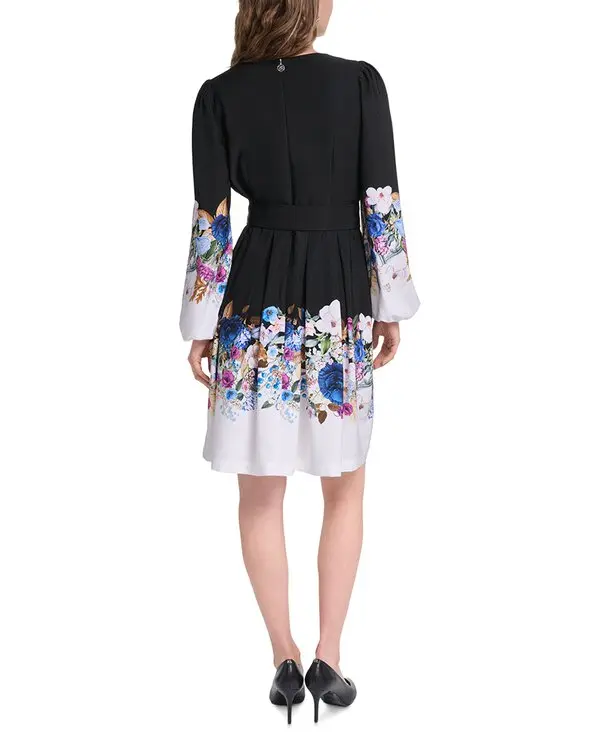 Karl Lagerfeld Paris Belted Crepe Dress